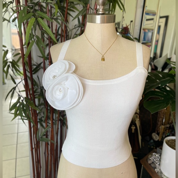Tops | Y2k Aesthetic Rose Design Ribbed Comfy Tank Top | Poshmark